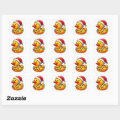 Merry Duckmas, Santa Rubber Duck Christmas Square Sticker | Zazzle