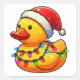 Merry Duckmas, Santa Rubber Duck Christmas Square Sticker | Zazzle