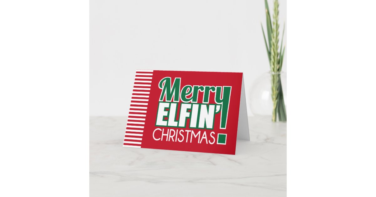Merry Elfin Christmas Greeting Card | Zazzle