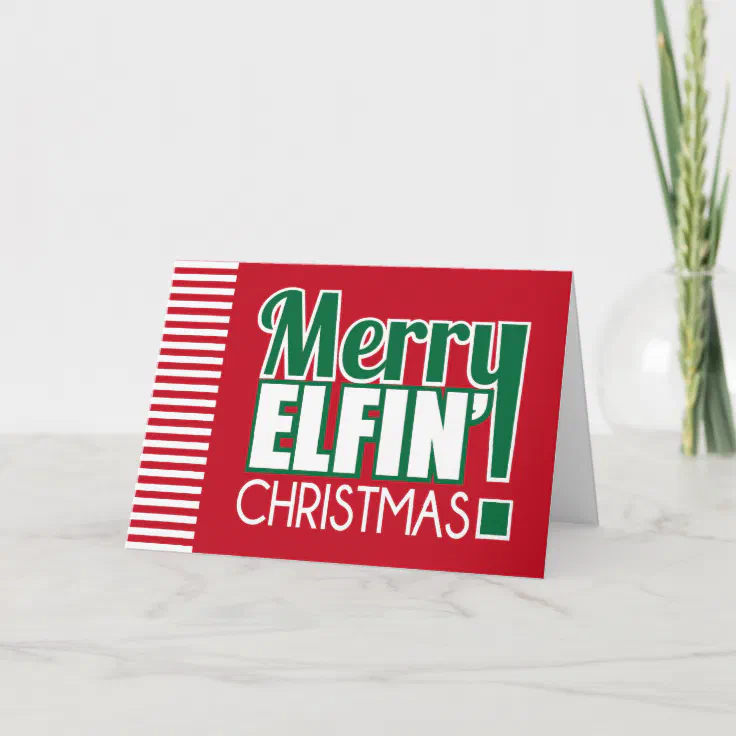 Merry Elfin Christmas Greeting Card | Zazzle