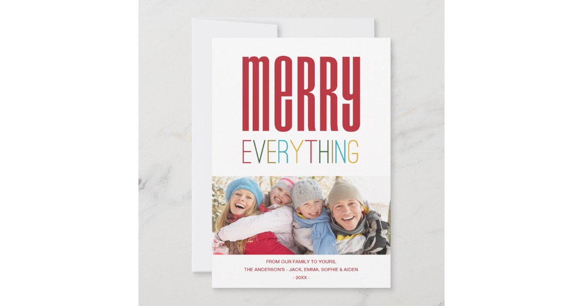 MERRY EVERYTHING | HOLIDAY PHOTO CARD | Zazzle