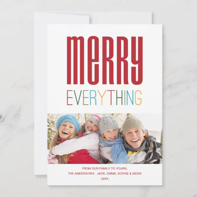 MERRY EVERYTHING | HOLIDAY PHOTO CARD | Zazzle