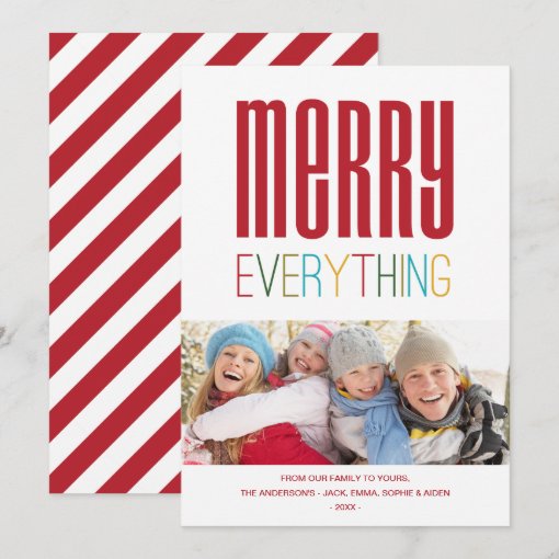 MERRY EVERYTHING | HOLIDAY PHOTO CARD | Zazzle