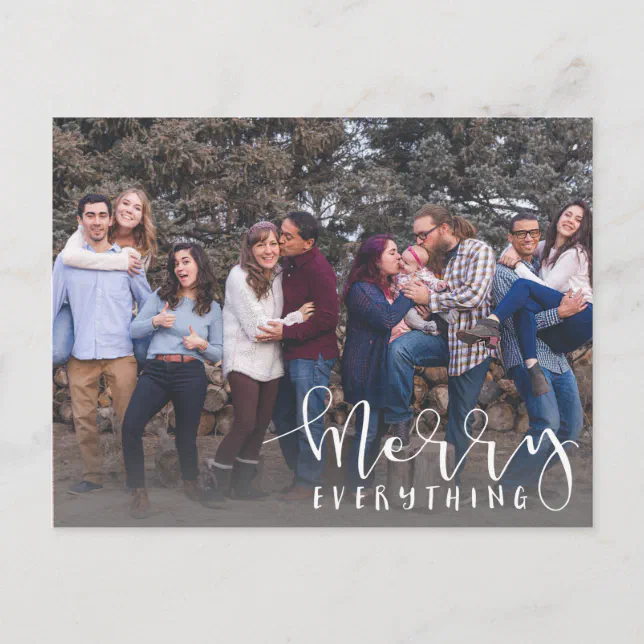 Merry Everything II Full Photo Holiday Post Card | Zazzle