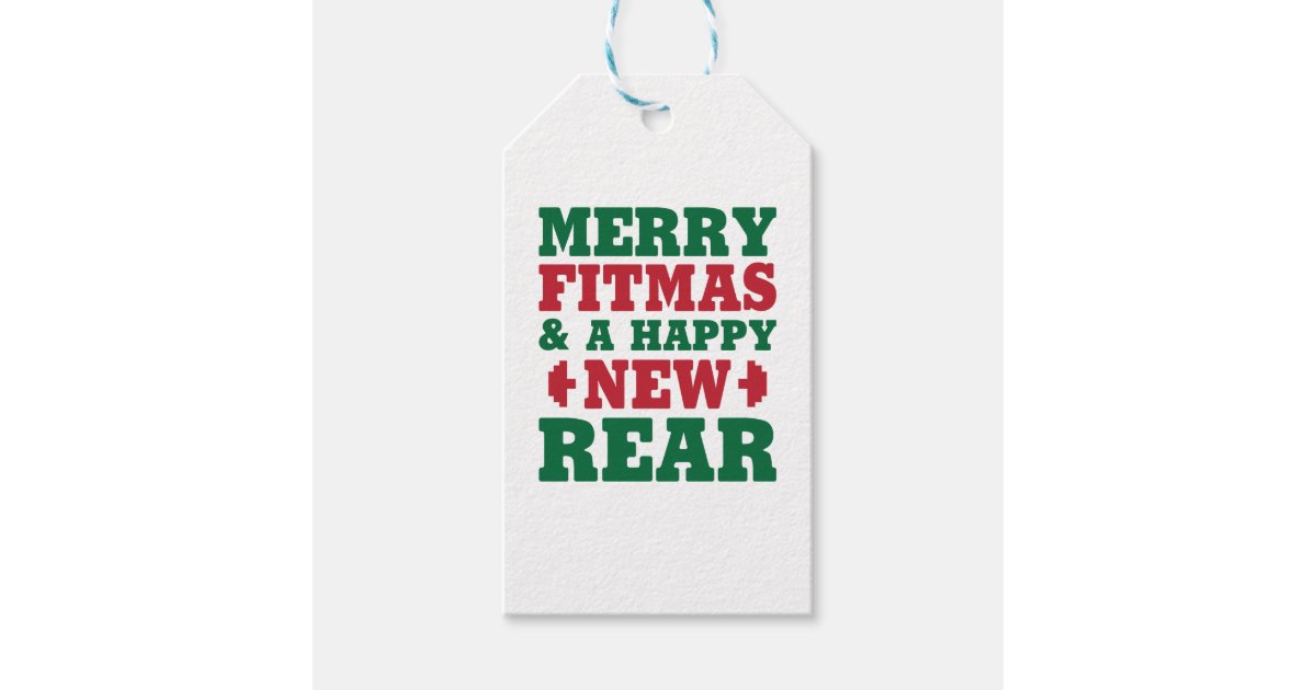 Merry Fitmas Gift Tags | Zazzle
