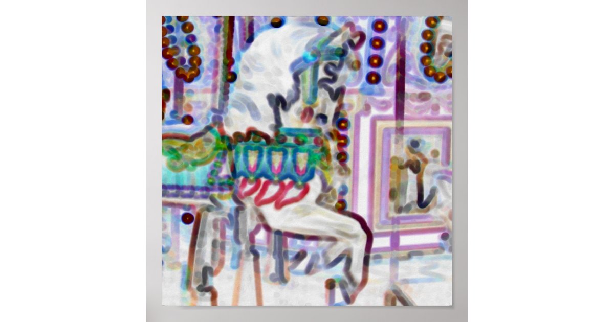 Merry-Go-Round Digital Art Poster | Zazzle