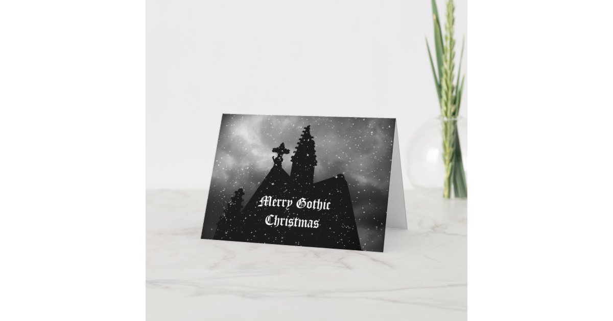 Merry Gothic Christmas card | Zazzle