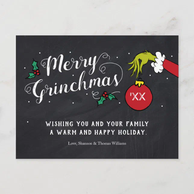 Merry Grinchmas | Grinch Holiday Postcard | Zazzle