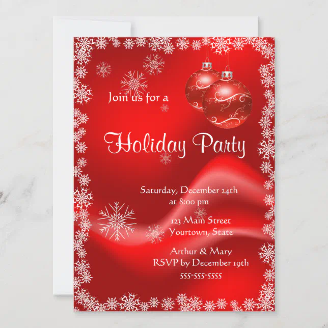 Merry Holiday Party on Red and Green Invitation | Zazzle