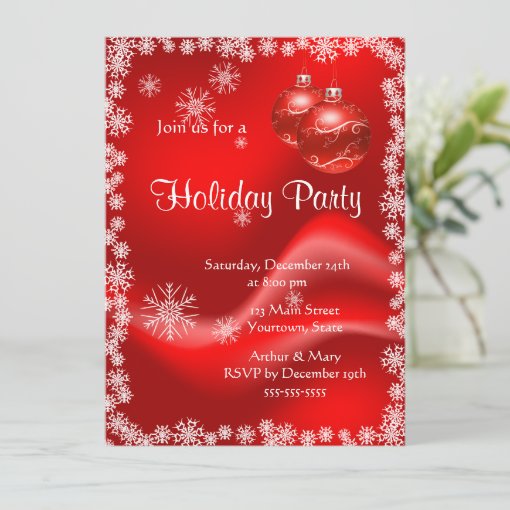 Merry Holiday Party On Red And Green Invitation Zazzle