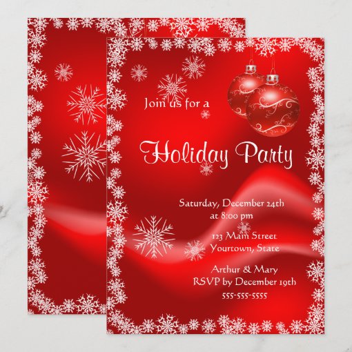 Merry Holiday Party On Red And Green Invitation Zazzle