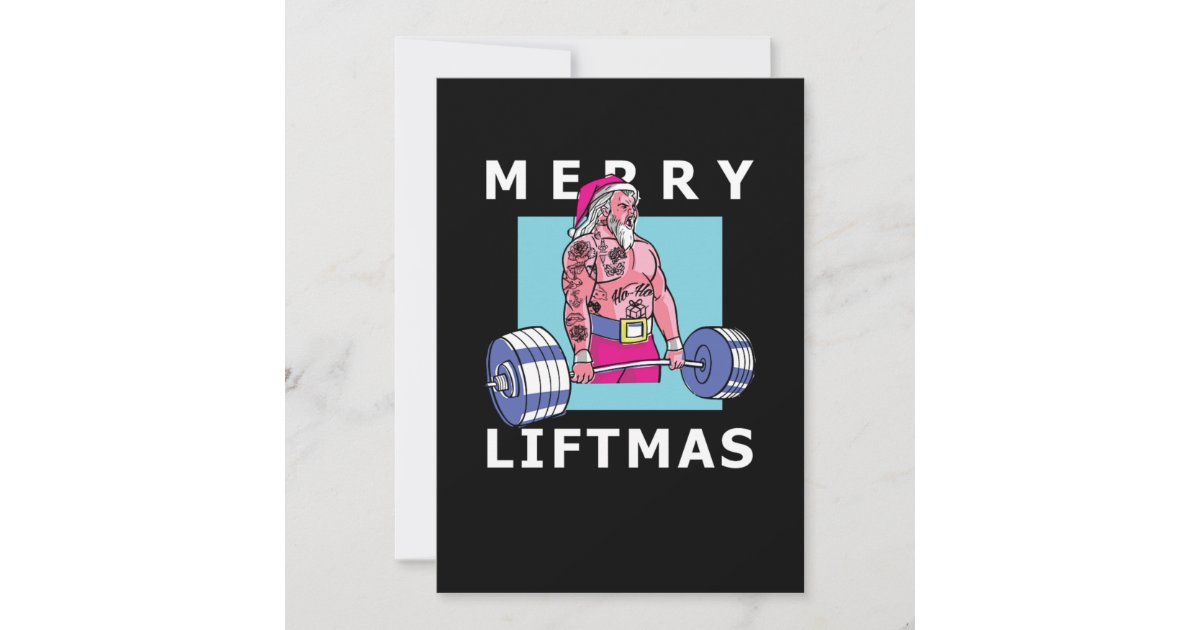 Merry Liftmas Christmas Weightlifting Bodybuilding Invitation | Zazzle