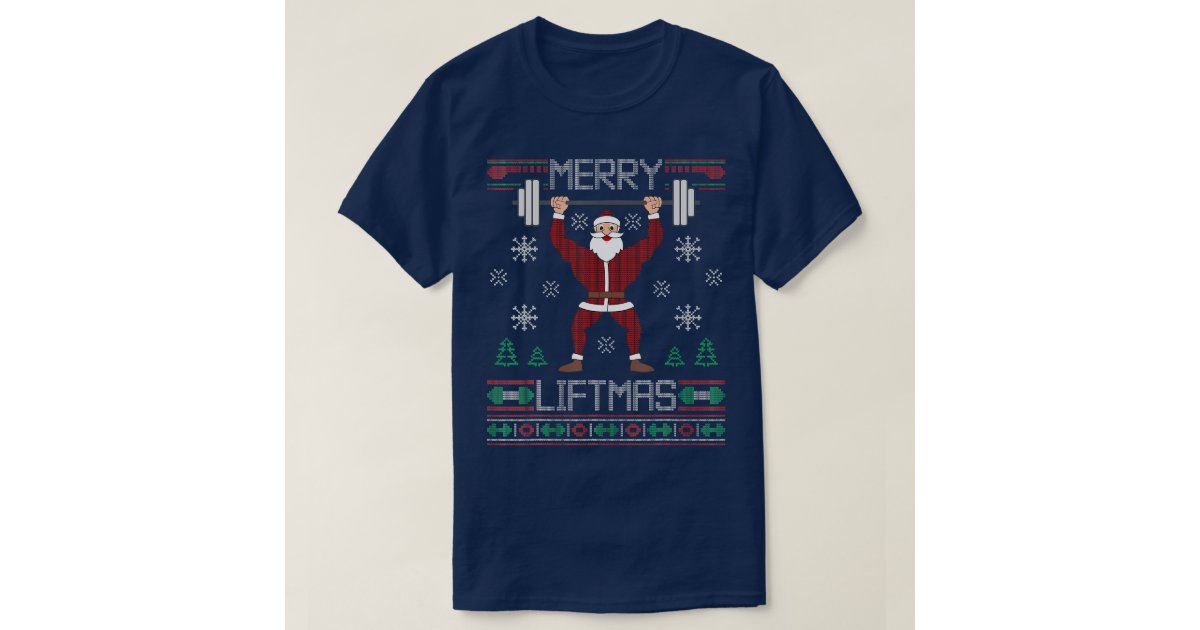 Merry Liftmas Ugly Christmas Sweater Gym Workout | Zazzle