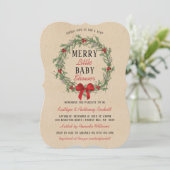 Merry Little Christmas Baby Shower Invitation | Zazzle