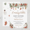 Merry Little Christmas Baby Shower Invitation | Zazzle