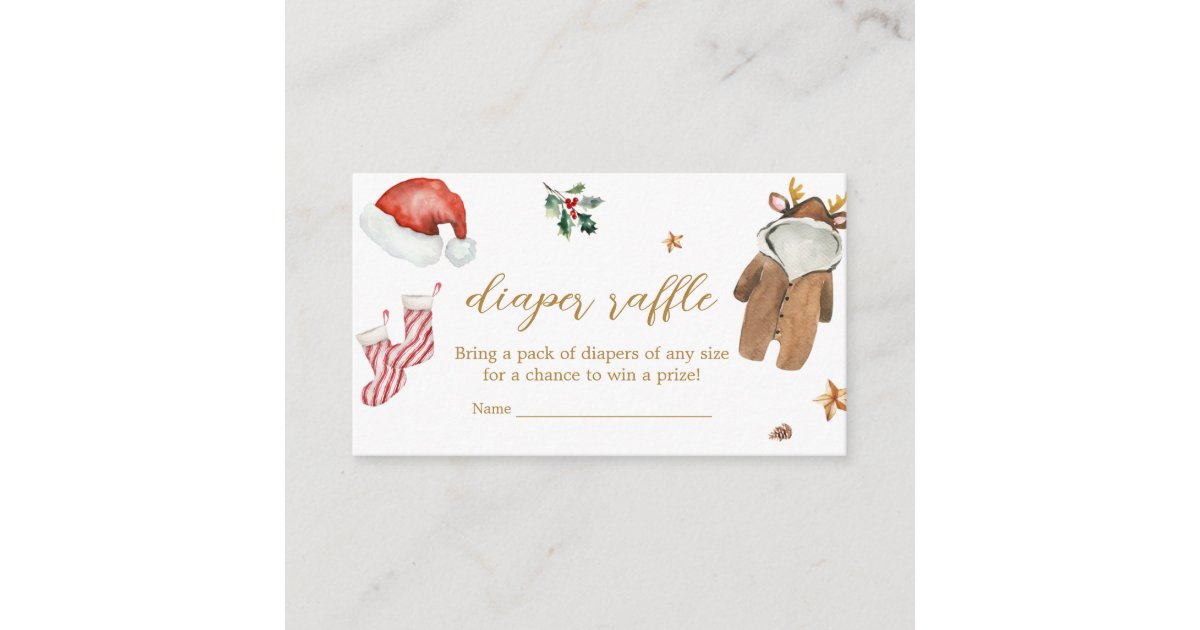 Merry Little Christmas Clothes Diaper Raffle Enclosure Card | Zazzle