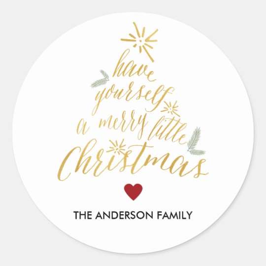 Merry Little Christmas round sticker | Zazzle.com