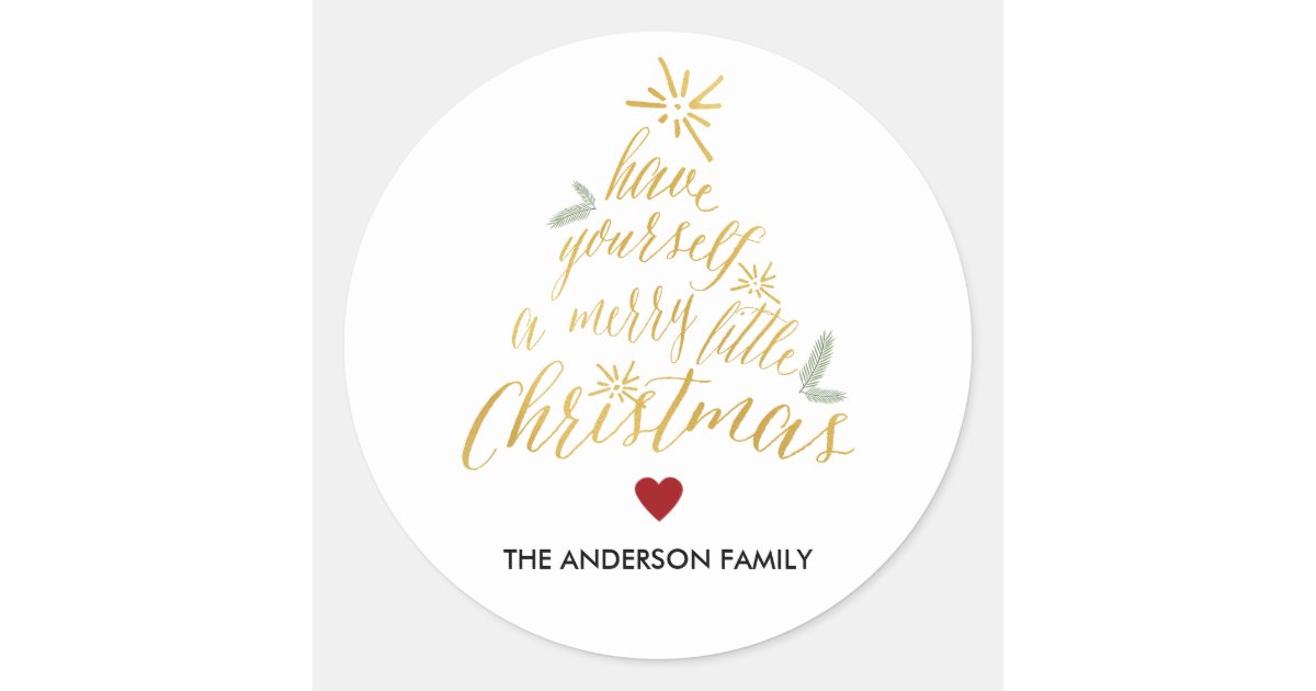 Merry Little Christmas round sticker | Zazzle