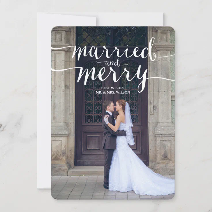 MERRY & MARRIED | HOLIDAY PHOTO CARD | Zazzle