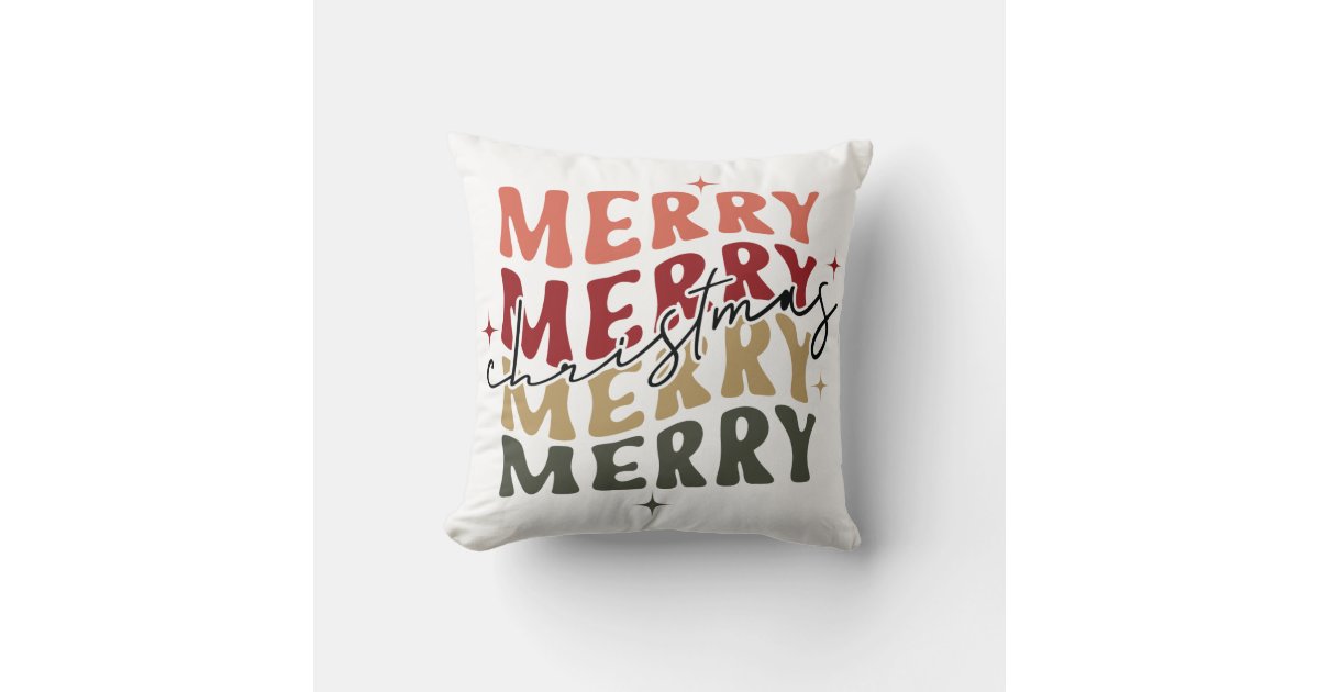 Merry Merry Christmas Matching Family Throw Pillow | Zazzle