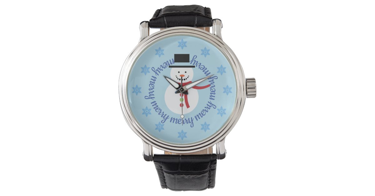 Merry Merry Snowman Watch | Zazzle