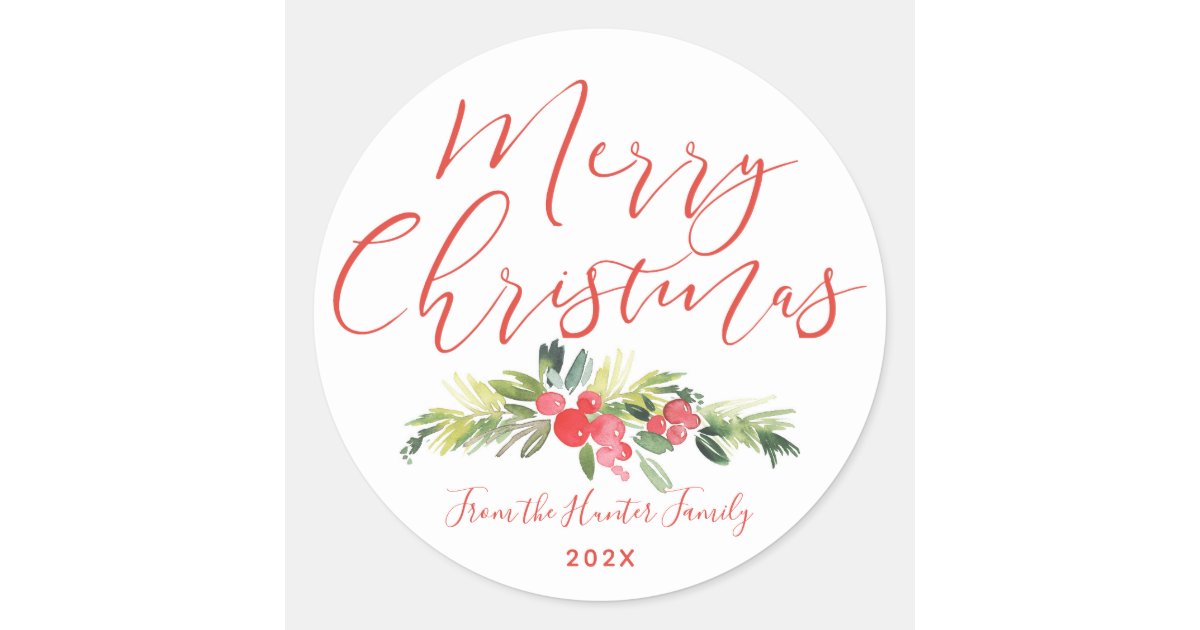 Merry Mistletoe | Classic Round Sticker | Zazzle