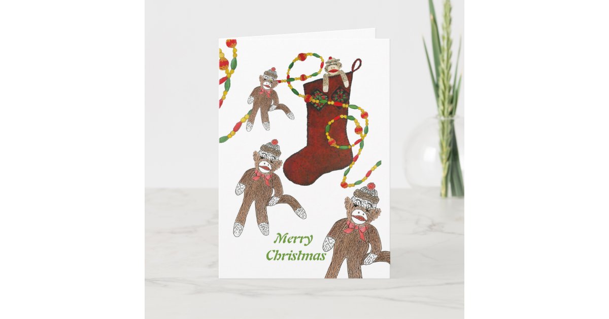 Merry Monkey Christmas Card | Zazzle
