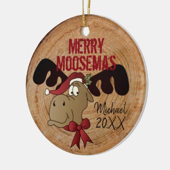 Merry Moosemas Ceramic Ornament | Zazzle