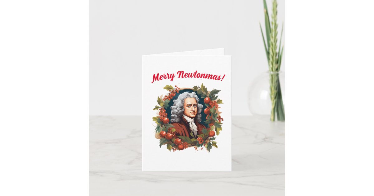 Merry Newtonmas! Atheist Secular Holiday Christmas Card | Zazzle