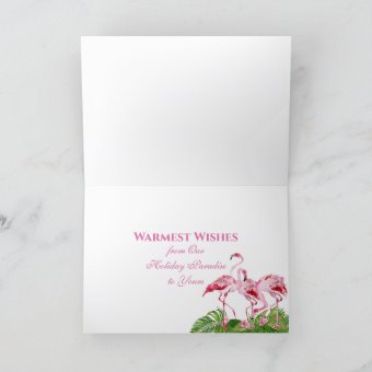 Merry Outer Banks Christmas Pink Flamingo OBX Holiday Card | Zazzle