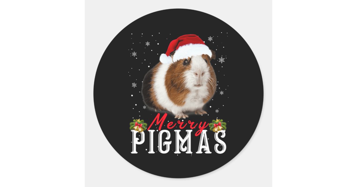 Merry Pigmas Face Mask Fun Guinea Pig Christmas Sa Classic Round ...