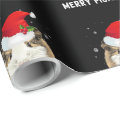 Merry Pigmas Santa Hat Guinea Pig Christmas Pajama Wrapping Paper | Zazzle