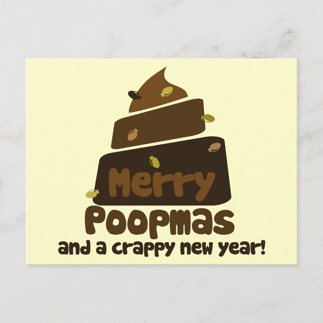 Merry Poopmas Holiday Postcard | Zazzle