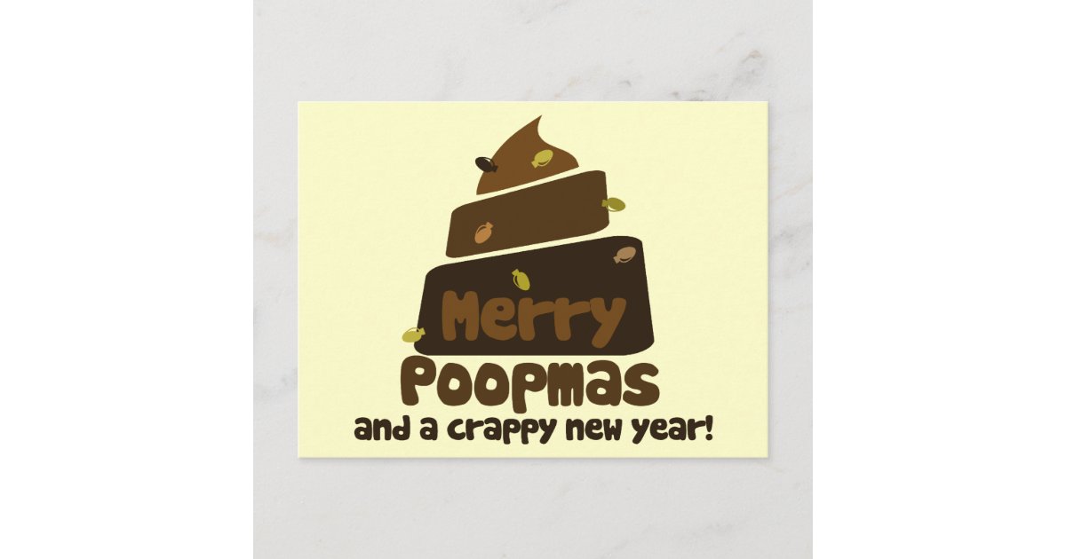Merry Poopmas Holiday Postcard | Zazzle