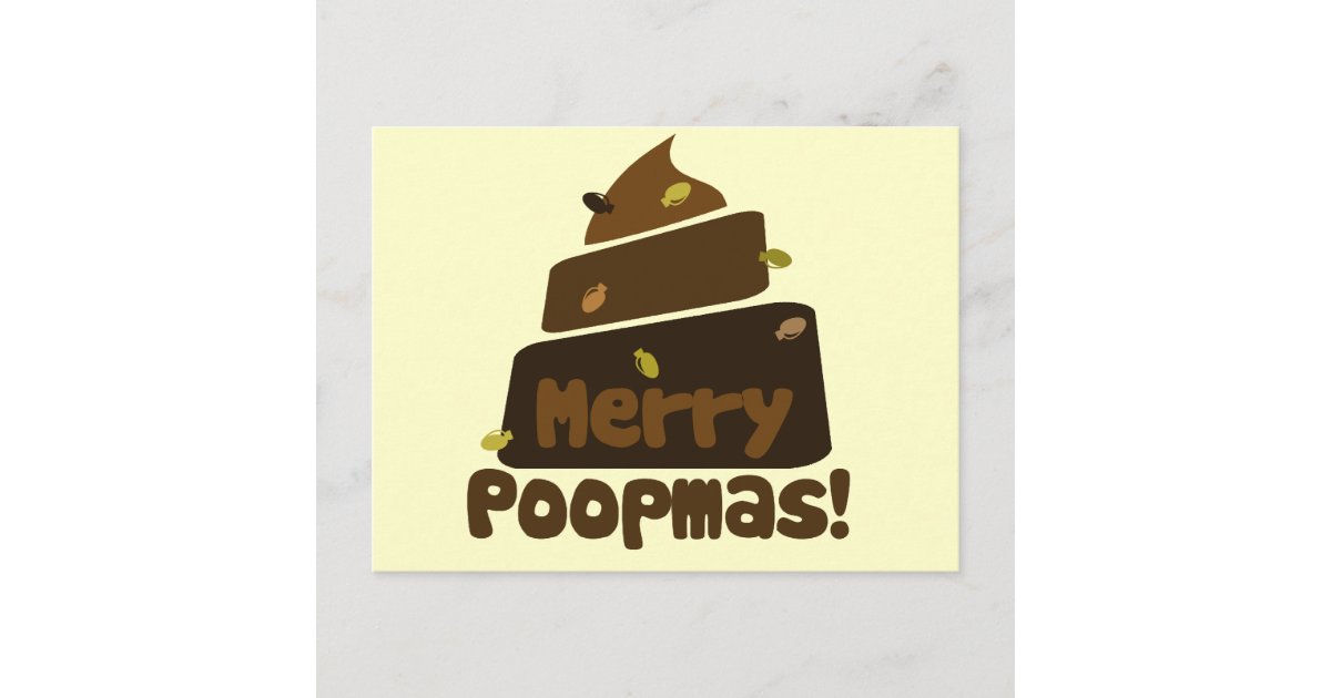 Merry POOPmas Holiday Postcard | Zazzle