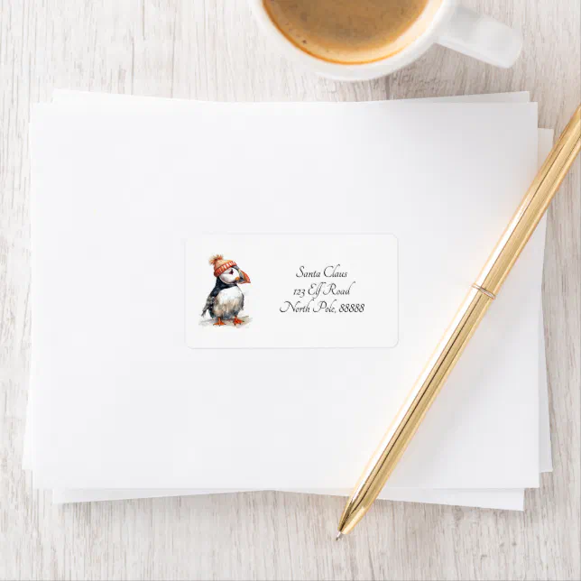 Merry Puffin Label | Zazzle