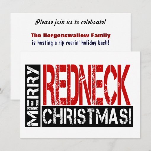 Merry Redneck Christmas! Funny Party Invitation | Zazzle