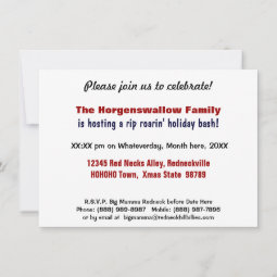 Merry Redneck Christmas! Funny Party Invitation | Zazzle