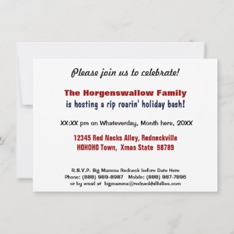 Merry Redneck Christmas! Funny Party Invitation | Zazzle