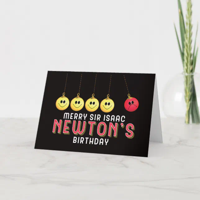 Merry Sir Isaac Newton's Birthday Anti Christmas Holiday Card | Zazzle