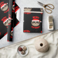 Merry Slothmas Cute Sloth Christmas Wrapping Paper | Zazzle