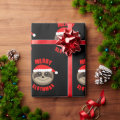 Merry Slothmas Cute Sloth Christmas Wrapping Paper | Zazzle