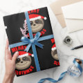 Merry Slothmas Cute Sloth Christmas Wrapping Paper | Zazzle