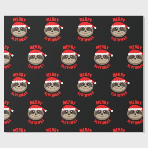 Merry Slothmas Cute Sloth Christmas Wrapping Paper | Zazzle
