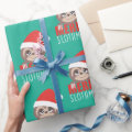Merry Slothmas Sloth Cute Xmas Christmas Wrapping Wrapping Paper | Zazzle