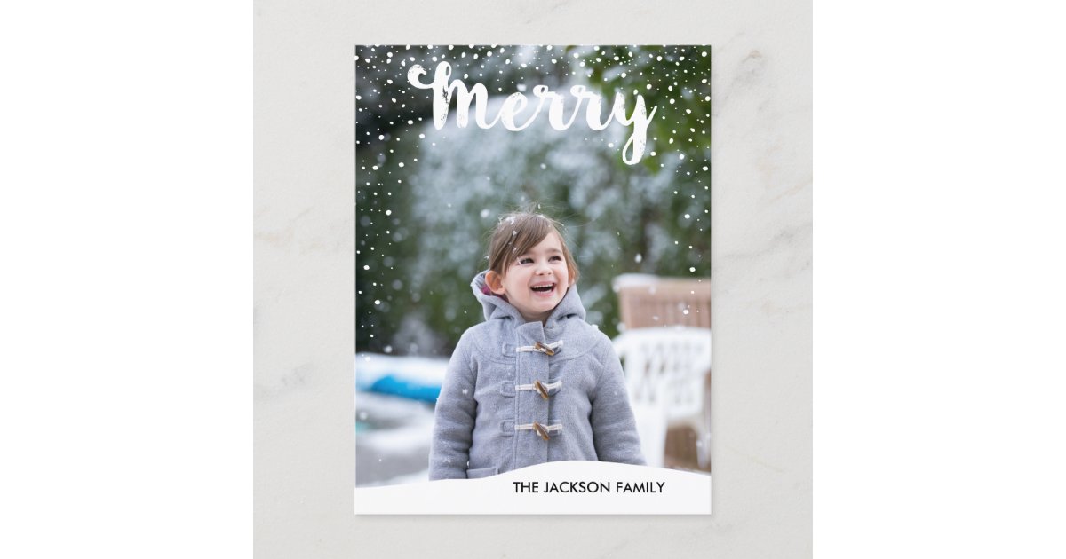Merry Snowfall Collection Photo Postcard | Zazzle