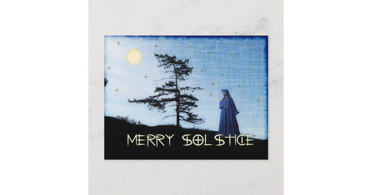 Merry Solstice Night Holiday Postcard | Zazzle.com