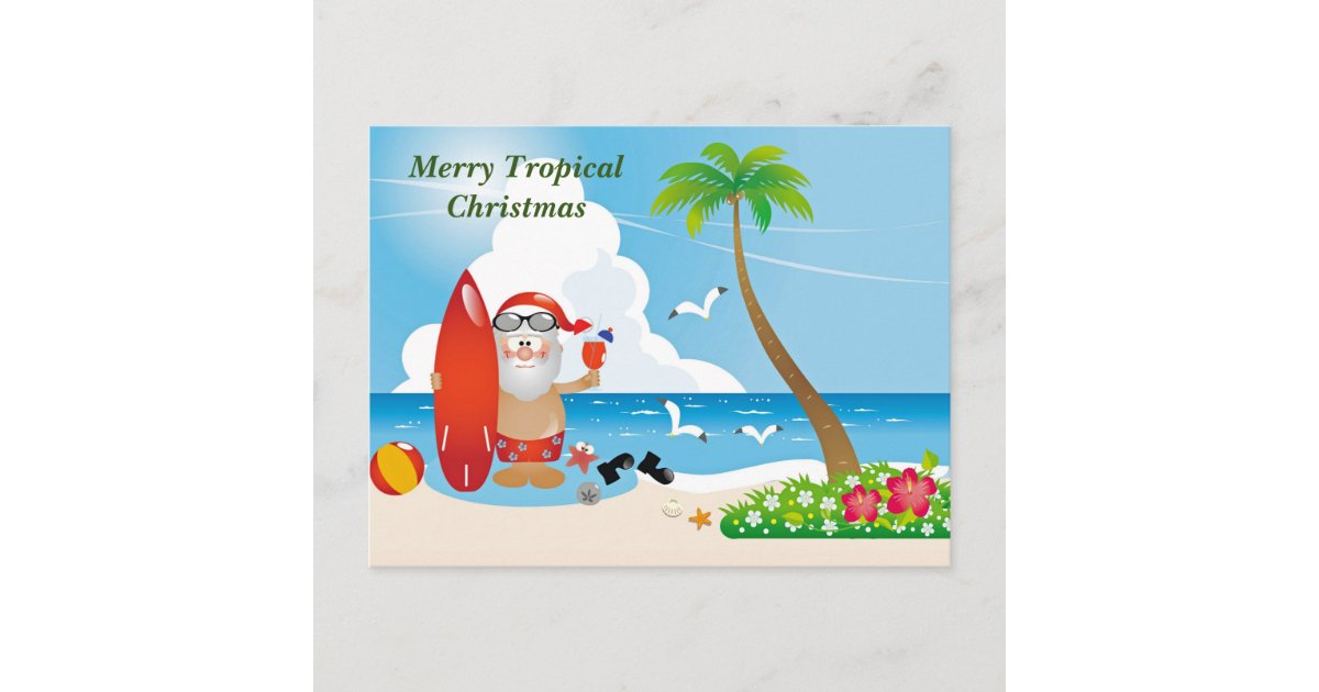 Merry Tropical Christmas Postcard | Zazzle