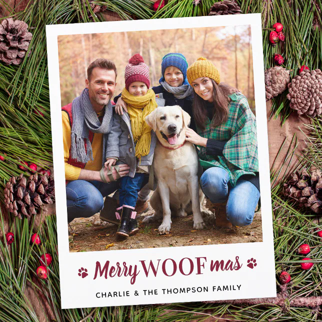 Merry WOOFmas Christmas From The Dog Pet Photo Holiday Postcard | Zazzle