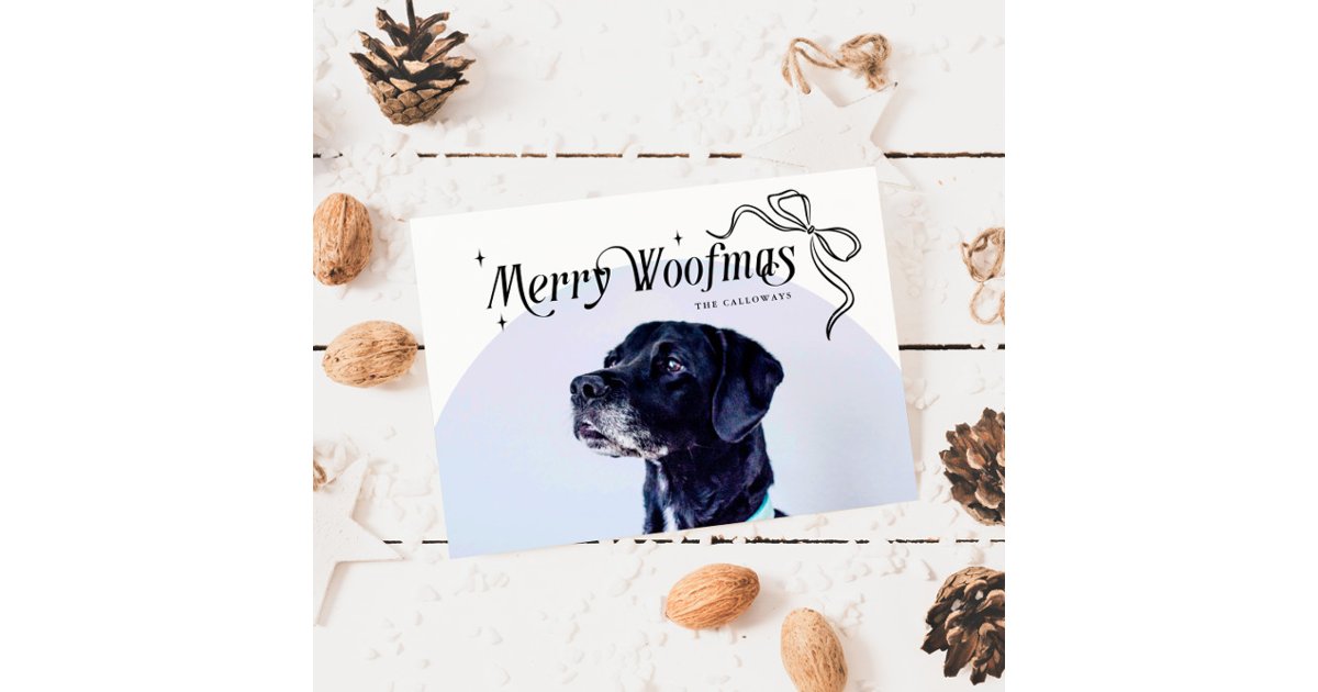 Merry Woofmas Dog Christmas Holiday Card | Zazzle